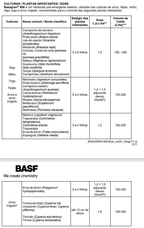Basagran 600 Herbicida - 1L - Villa Verde Agro