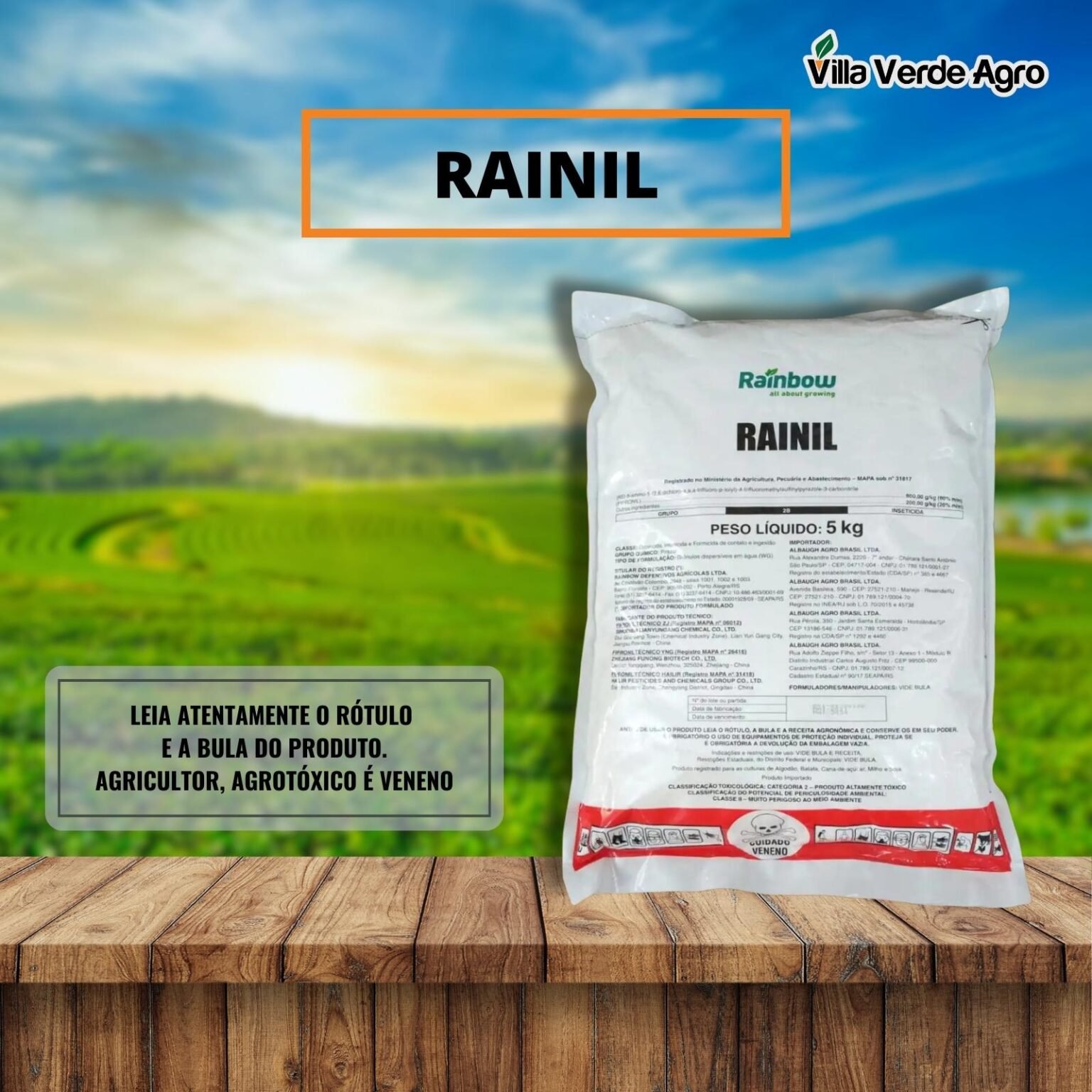 Rainil Formicida/Inseticida/Cupinicida 5Kg - Villa Verde Agro